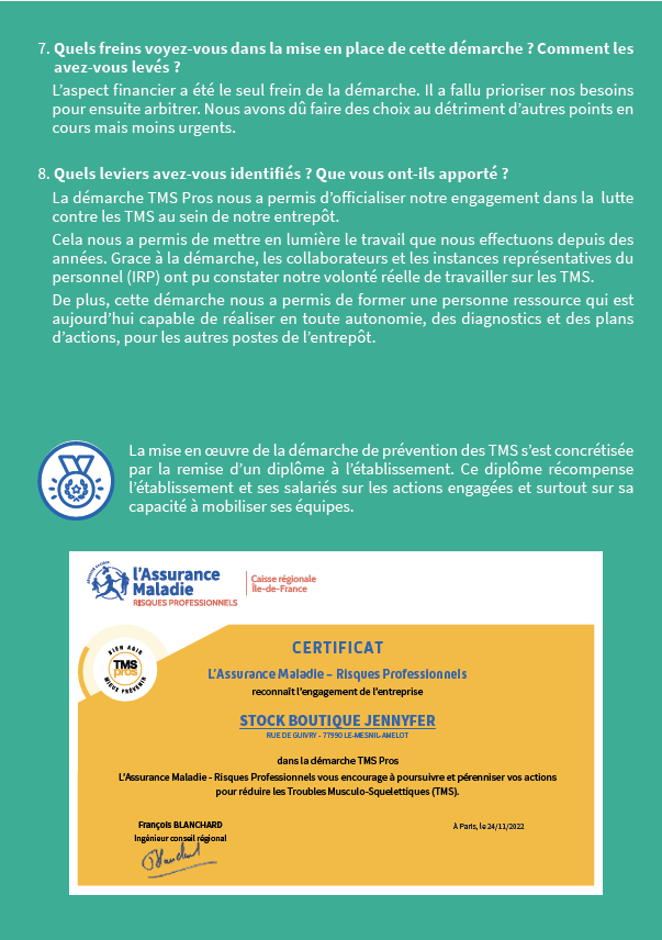 Démarche TMS PROS - Témoignage de l'entreprise "Don't Call Me Jennifer"